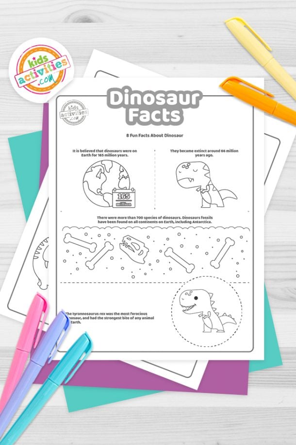 Fun Dinosaur Facts For Kids To Print and Learn | Kids Activities Blog