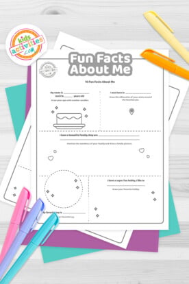 Fun Facts About Me Worksheet For Kids To Print and Learn | Kids ...