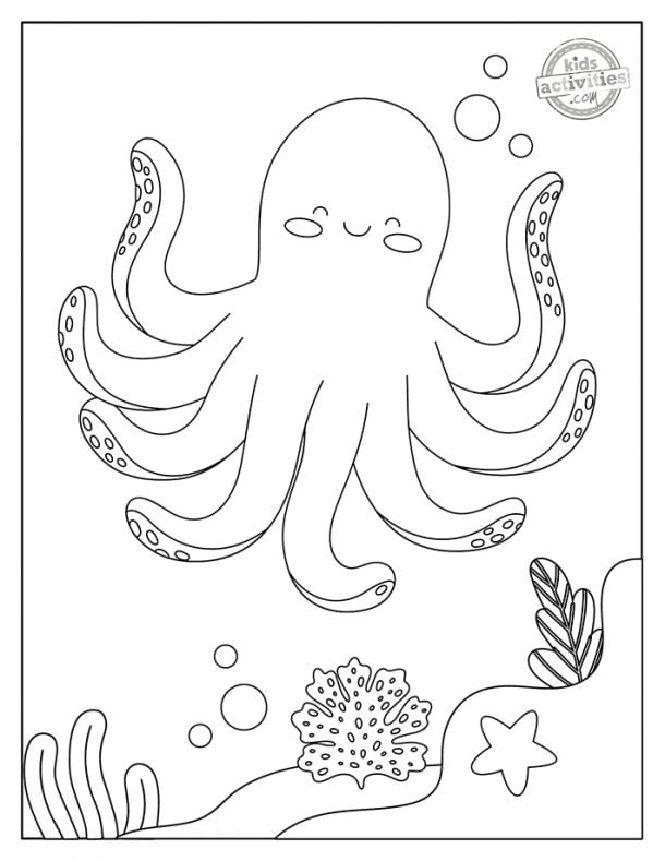 Adorable Octopus Coloring Pages for Kids | Kids Activities Blog