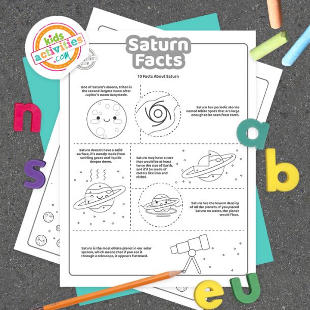 Fun Saturn Facts For Kids To Print and Learn | Kids Activities Blog