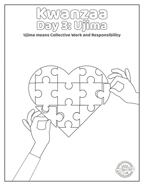 Kwanzaa Day 3: Ujima Coloring Page for Kids | Kids Activities Blog