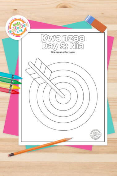 Kwanzaa Day 5: Nia Coloring Page for Kids – ParentingBest.com