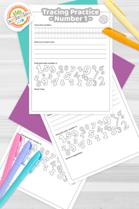 Printable Tracing 0-9 Practice Worksheets | Kids Activities Blog