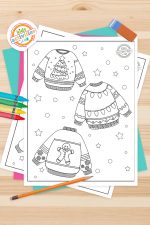 Festive Ugly Christmas Sweater Coloring Pages | Kids Activities Blog