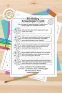 Free Printable Birthday Scavenger Hunt For Kids | Kids Activities Blog