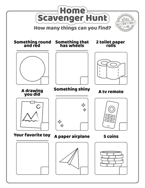 Free Printable Home Scavenger Hunt Kids Activities Blog