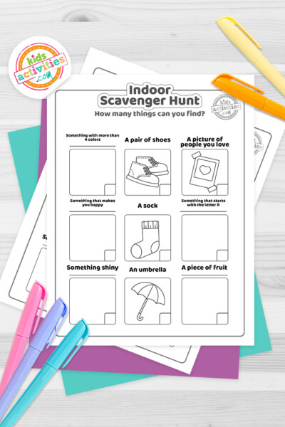 Indoor Scavenger Hunt Printables Kids Activities Blog
