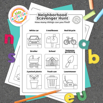 Free Printable Neighborhood Scavenger Hunt | Kids Activities Blog