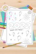 Free New Years Coloring Pages 2022 to Print & Color | Kids Activities Blog
