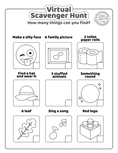 Super Fun Printable Virtual Scavenger Hunt For Kids | Kids Activities Blog