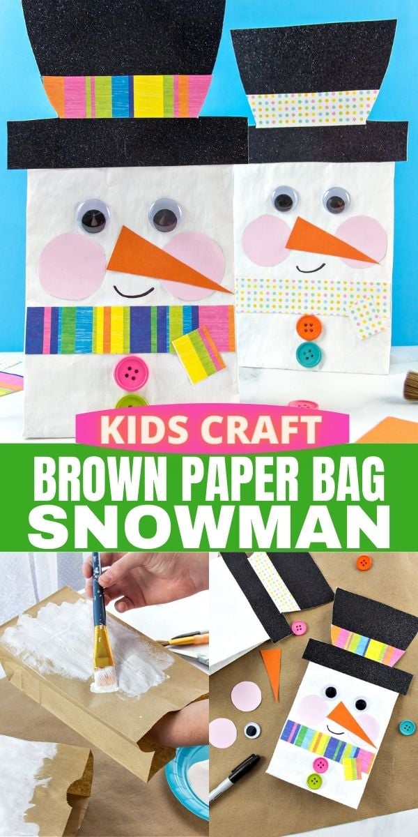 Brown Paper Bag Snowman Craft for Kids • Kids Activities Blog