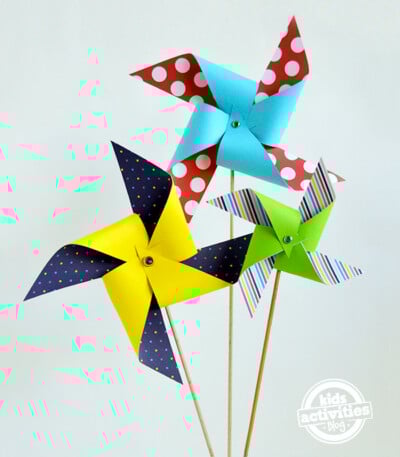 Quick 'n Easy Paper Pinwheel Craft with Printable Template | Kids ...