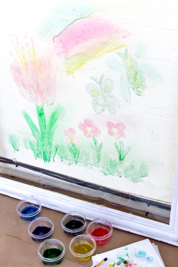 Window Painting for Kids with Homemade Paint • Kids Activities Blog