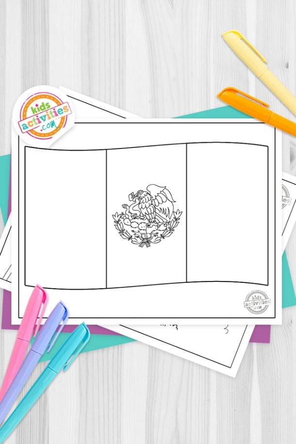 Festive Mexican Flag Coloring Pages | Kids Activities Blog