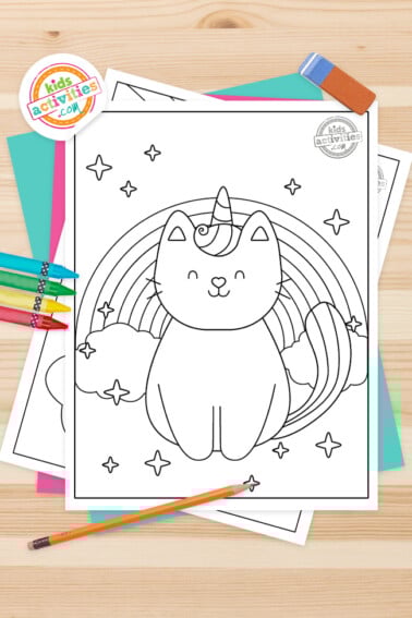 Charming Magic Cute Printable Unicorn Cat Coloring Pages | Kids ...