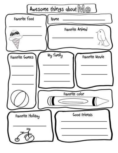 About Me Worksheet Printables | Kids Activities Blog