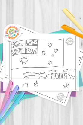 The Symbolic Australian Flag Coloring Page | Kids Activities Blog