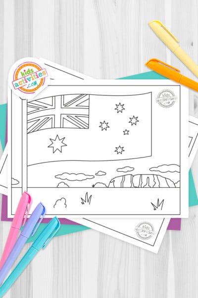 The Symbolic Australian Flag Coloring Page | Kids Activities Blog