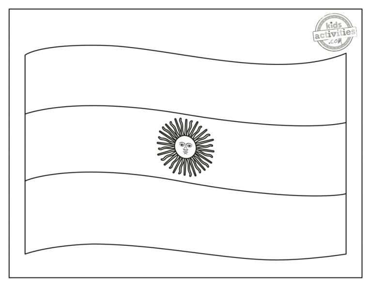 Sunny Argentina Flag Coloring Pages | Kids Activities Blog