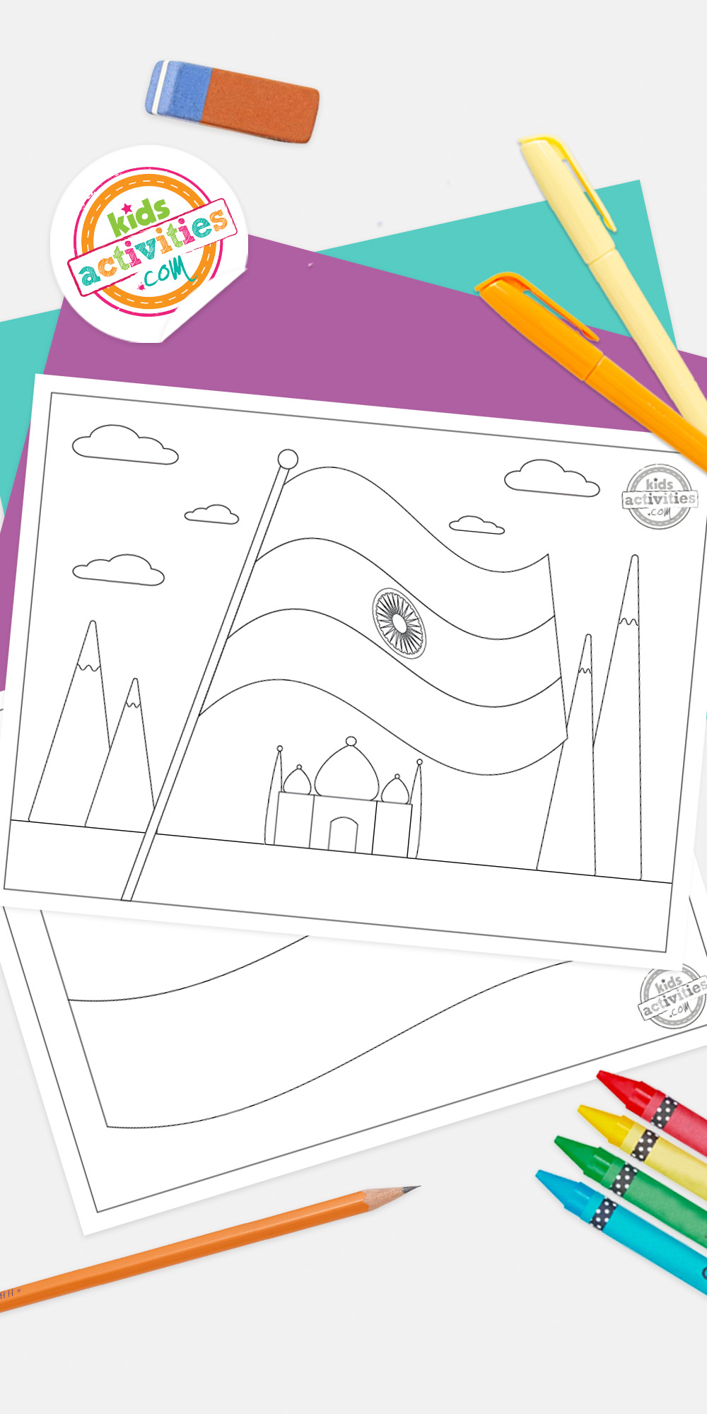 Tricolor Indian Flag Coloring Pages Kids Activities Blog