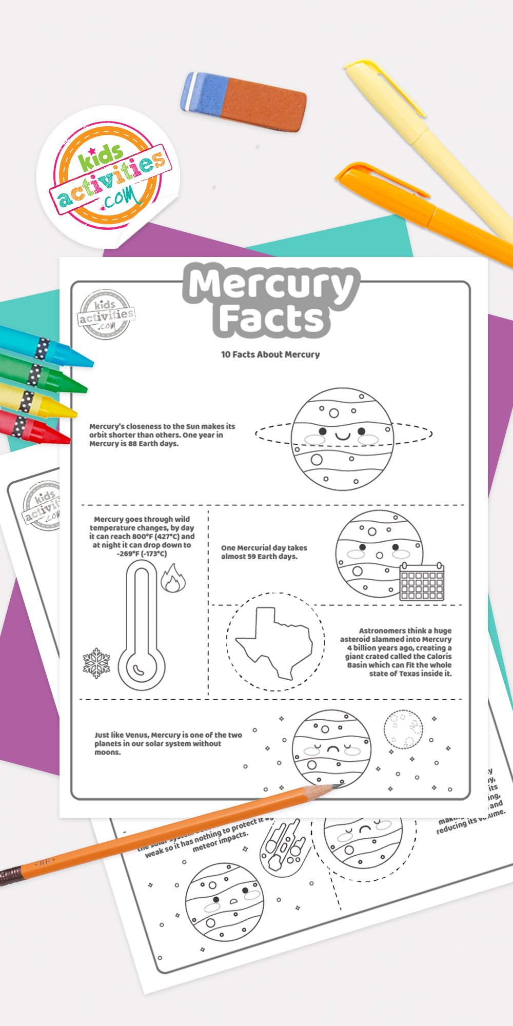 Fun Mercury Facts For Kids to Print and Play | Kids Activities Blog