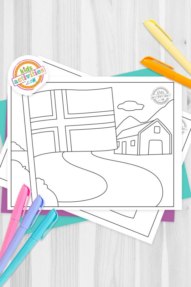 The National Norway Flag Coloring Pages | Kids Activities Blog