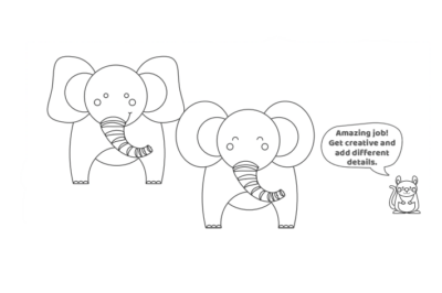 How to Draw an Elephant Easy Printable Lesson For Kids | Kids ...