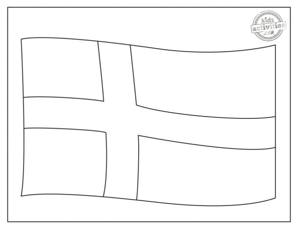 Yellow and Blue Sweden Flag Coloring Page Kids Activities Blog