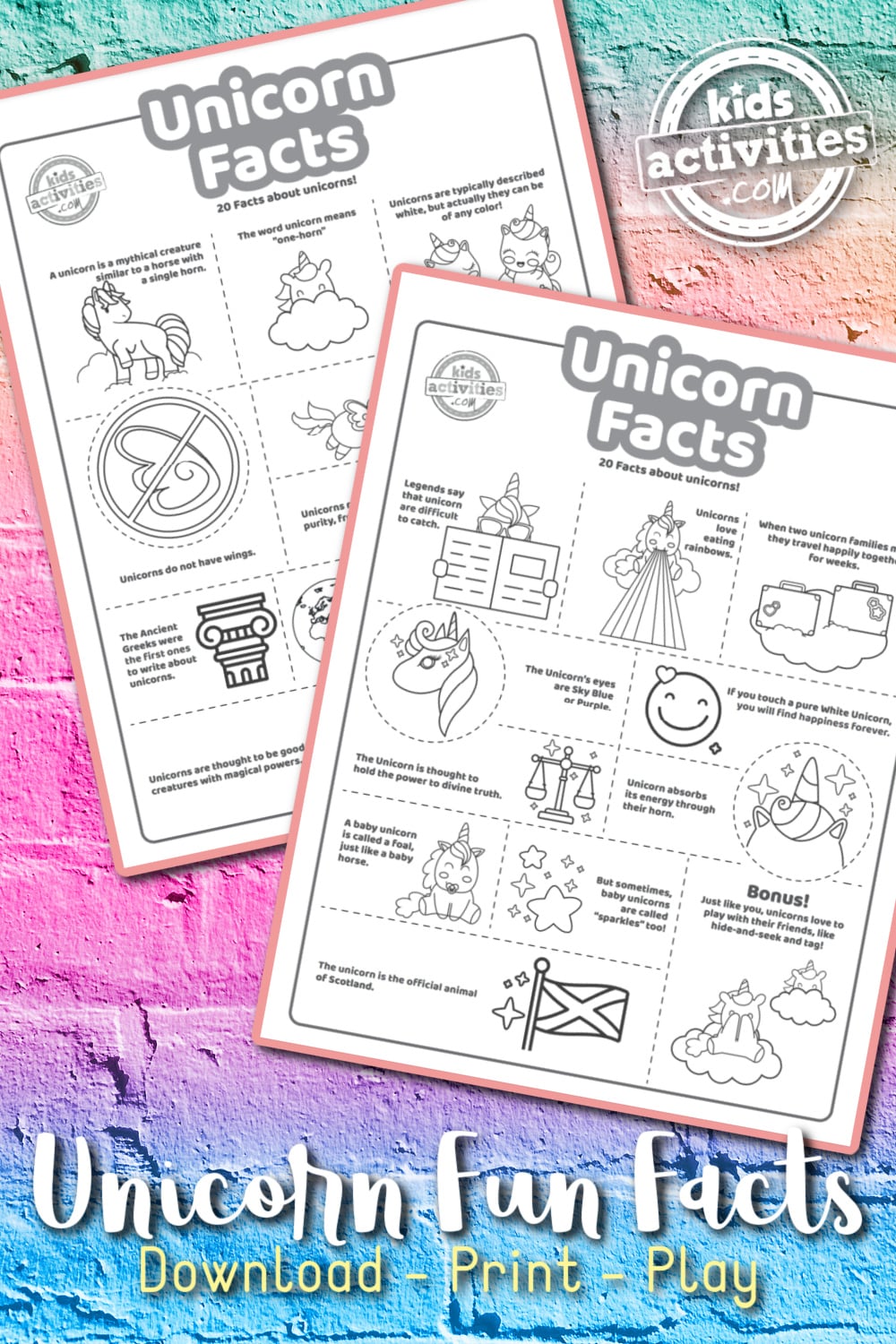 20 Awesome Unicorn Facts for Kids that You Can Print | Kids Activities Blog