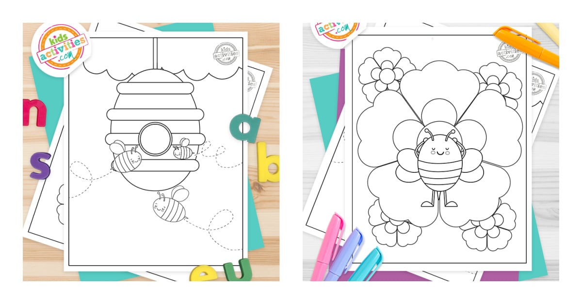 Cute Buzzy Bee Coloring Pages for Kids | Kids Activities Blog