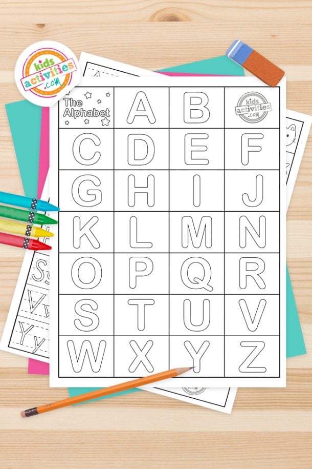 Easy Alphabet Printable Chart Coloring Pages | Kids Activities Blog