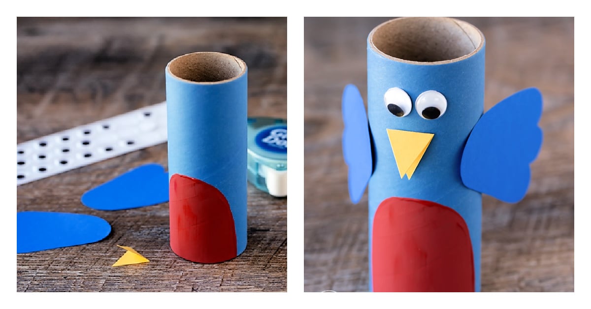 Easy Cardboard Tube Bluebird Craft for Kids | Kids Activities Blog