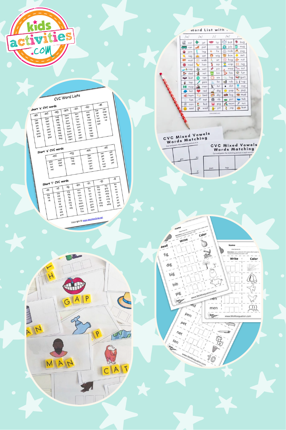 13 Fun & Free Printable CVC Lists for Kids Learning to Read | Kids ...
