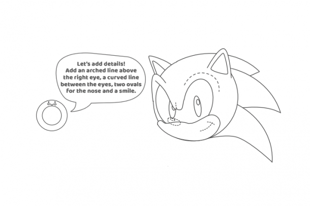 How To Draw Sonic The Hedgehog Easy Printable Lesson For Kids | Kids ...