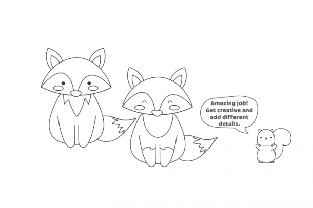 How to Draw a Fox Easy Printable Lesson For Kids - Step by Step ...