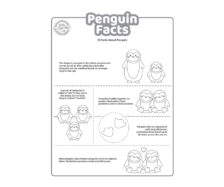 Printable Fun Penguin Facts for Kids To Print and Learn | Kids ...