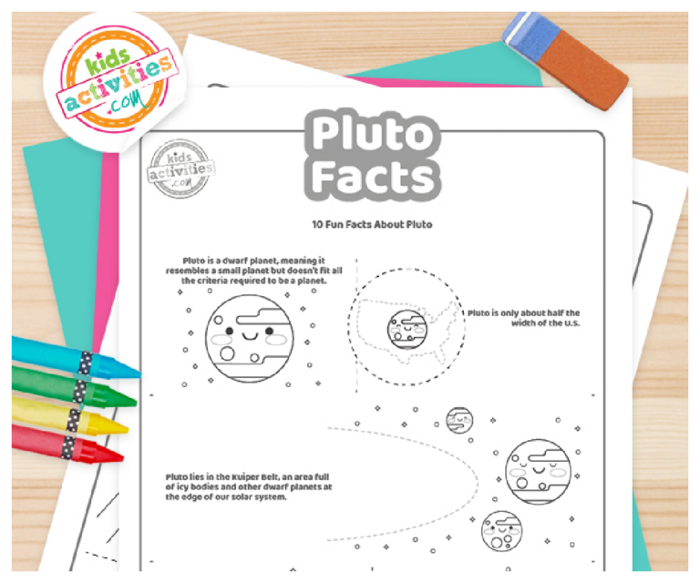 Fun Pluto Facts For Kids To Print and Learn | Kids Activities Blog