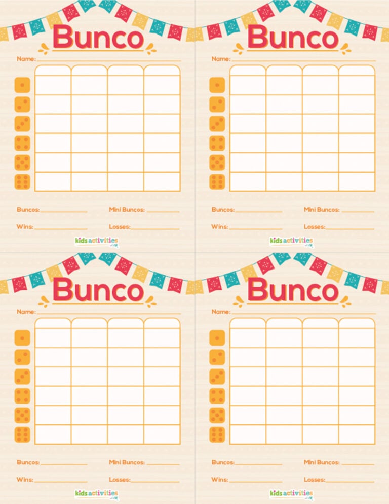Make A Bunco Party Box with Free Printable Bunco Score Sheets | Kids ...