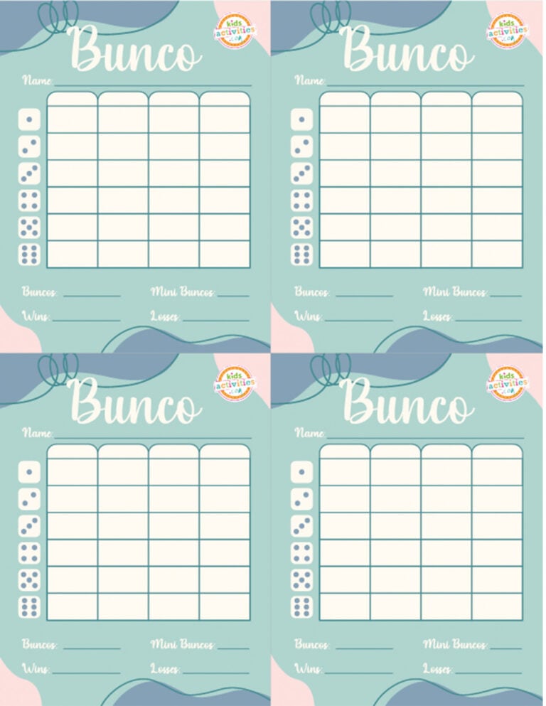 Make A Bunco Party Box with Free Printable Bunco Score Sheets | Kids ...