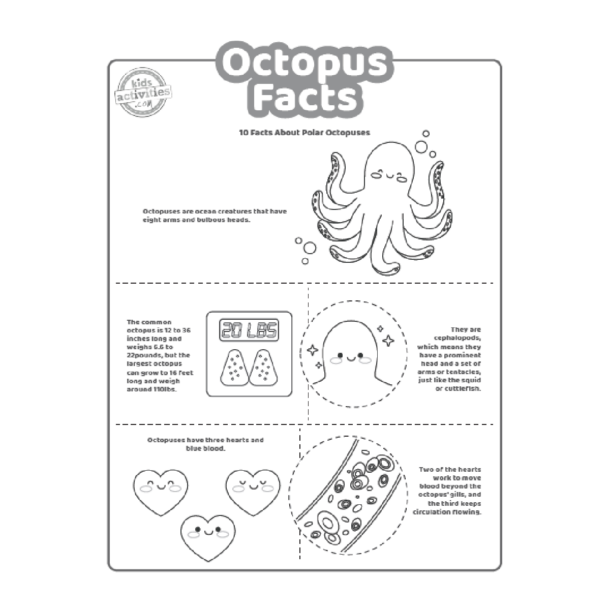 Fun Octopus Facts for Kids to Print and Learn | Kids Activities Blog