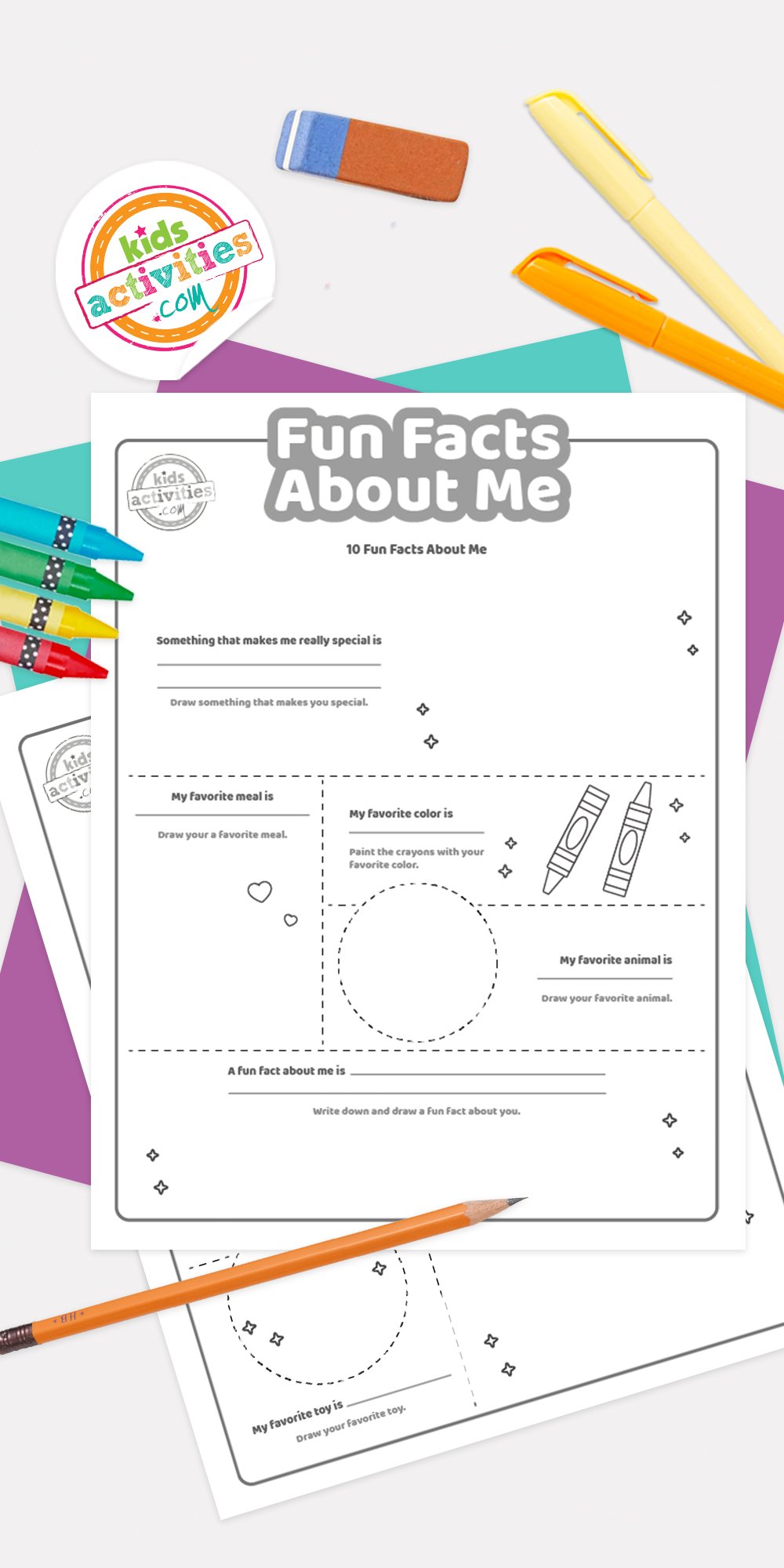 Fun Facts About Me Worksheet For Kids To Print and Learn | Kids ...