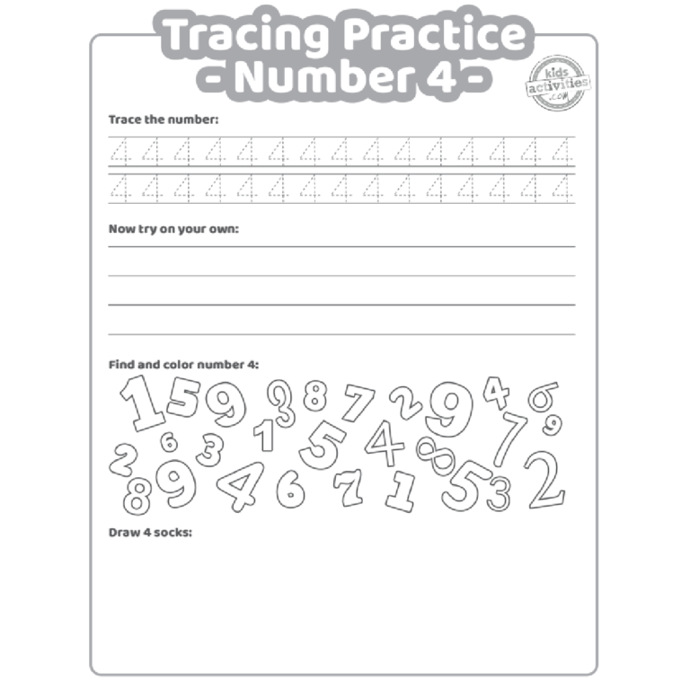 Printable Tracing 0-9 Practice Worksheets | Kids Activities Blog