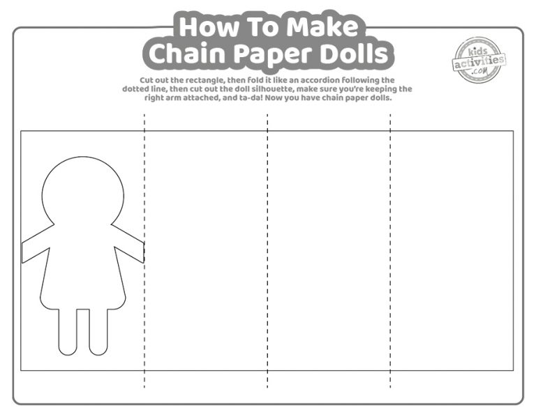 Free Template: How To Make Chain Paper Dolls | Kids Activities Blog