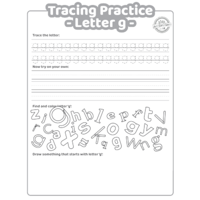 Free Letter G Practice Worksheet: Trace it, Write it, Find it & Draw ...