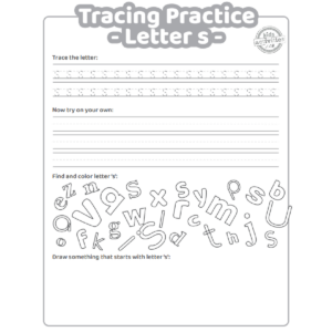 Free Letter S Practice Worksheet: Trace it, Write it, Find it & Draw ...