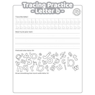 Free Letter B Practice Worksheet: Trace it, Write it, Find it & Draw ...