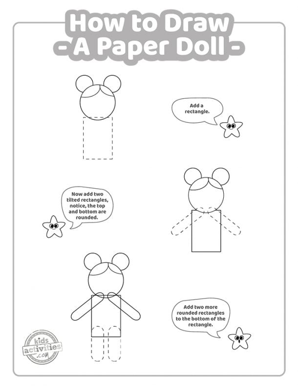 How To Draw Your Own Paper Dolls Tutorial | Kids Activities Blog