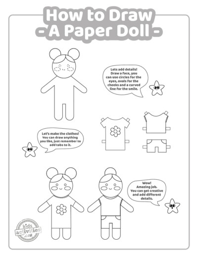 How To Draw Your Own Paper Dolls Tutorial | Kids Activities Blog