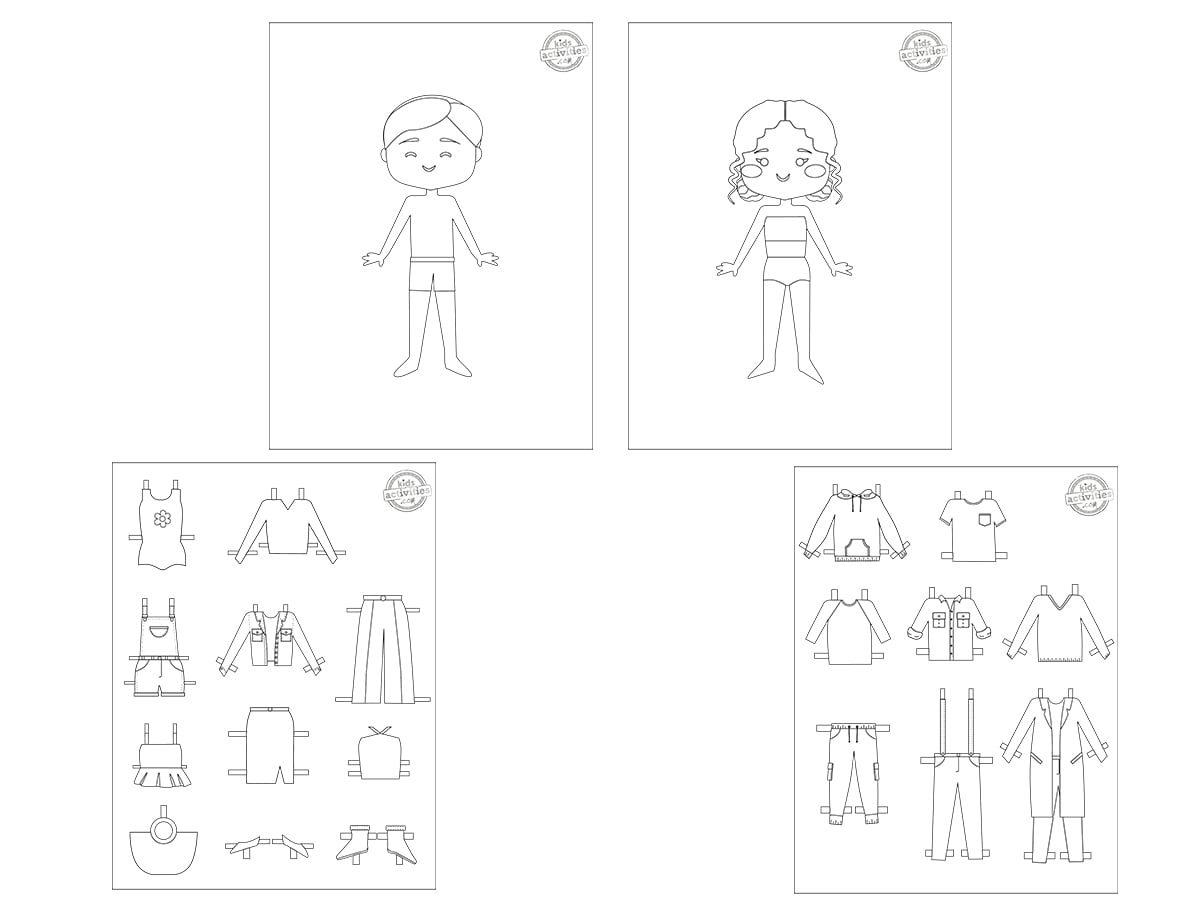 20 Pages of Paper Dolls to Print, Color, Cut & Play | Kids Activities Blog
