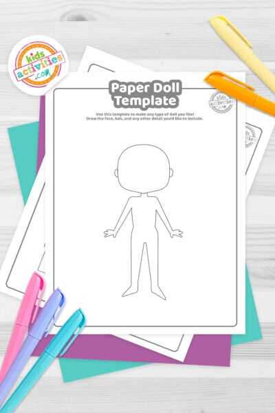 Free Printable Paper Doll Template | Kids Activities Blog
